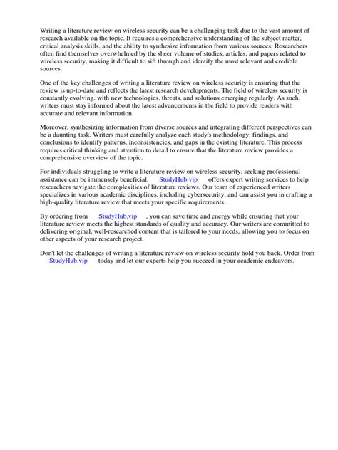 Wireless Security Literature Review Pdf Security Computer Security