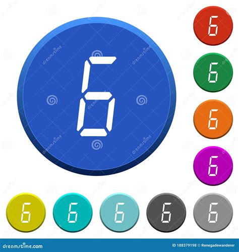 Digital Number Six Of Seven Segment Type Beveled Buttons Stock Vector Illustration Of Ledge