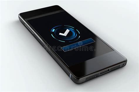 Detailed View Of Smartphone Screen Displaying Downloading App Interface Circular Progress