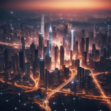 Premium Ai Image Smart City And Abstract Dot Point Connect With