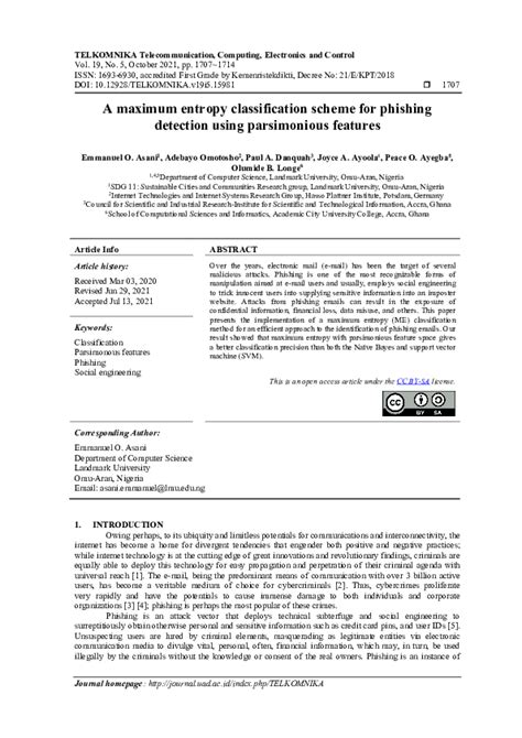 Pdf A Maximum Entropy Classification Scheme For Phishing Detection
