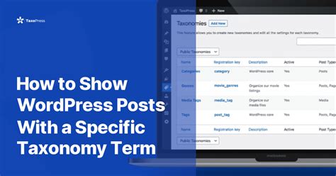 How To Show Wordpress Posts With A Specific Taxonomy Term Taxopress