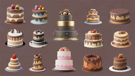 Creative Cake Shapes 3d Elements Pack Images