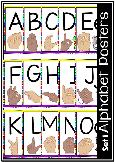 Sign Language Alphabet Posters Sign Language Alphabet Alphabet Poster Daily Schedule Cards