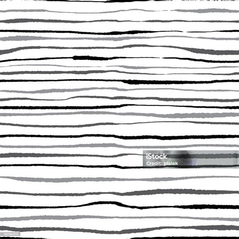 브러시 라인의 간단한 원활한 패턴 흰색 배경에 최소한의 모노톤 벽지 패션을위한 디자인 직물 벡터 일러스트 레이 션 0명에 대한 스톡 벡터 아트 및 기타 이미지 Istock