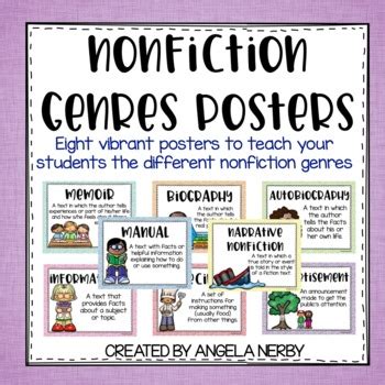 Nonfiction Genres Posters By Hippo Hooray For Second Grade By Angela Nerby