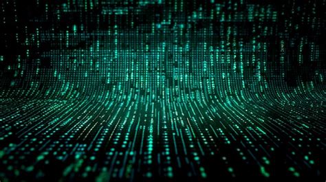 premium photo data from a digital stream or binary code on a matrix