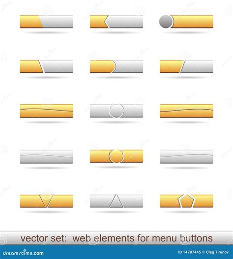 Set Of Web Elements For Menu Buttons Stock Vector Illustration Of