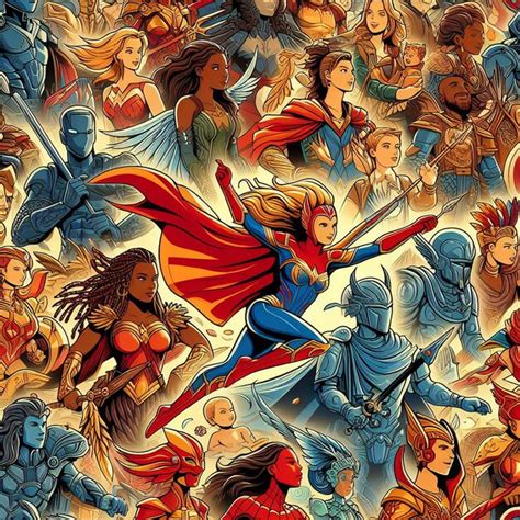 Premium Photo Seamless Endless Comic Heroes Pattern Decor Vector Art