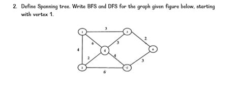 2 Define Spanning Tree Write BFS And DFS For StudyX