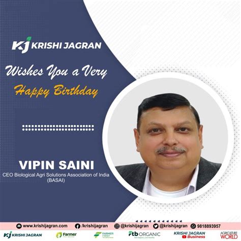 Krishi Jagran On Linkedin Wishes You A Very Happy Birthday Vipin Saini