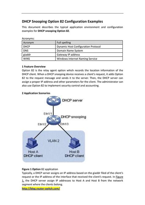 dhcp snooping option 82 configuration pdf