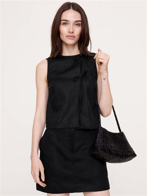 Linen Mini Skort Banana Republic