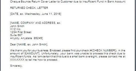 Letter For Bounced Cheque Return To Party