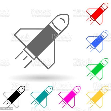 로켓 멀티 컬러 스타일 아이콘 Ui 및 Ux 웹 사이트 또는 모바일 응용 프로그램에 대한 간단한 문양 공간 아이콘의 평면 벡터 0명에 대한 스톡 벡터 아트 및 기타 이미지