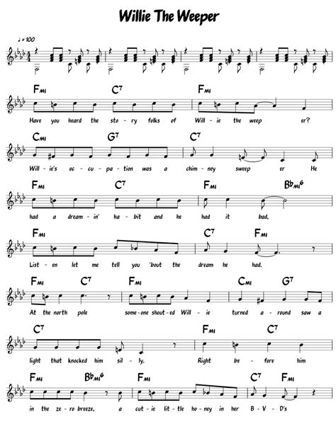 Willie The Weeper Sheet Music For Piano Solo Download And Print In