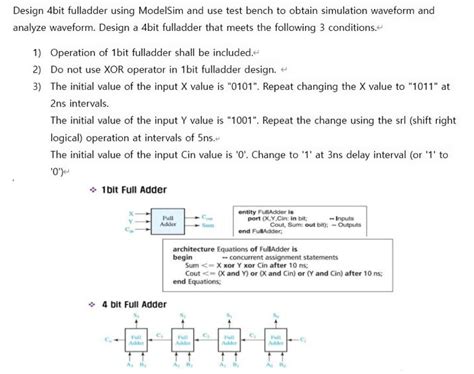 solved design 4bit fulladder using modelsim and use test