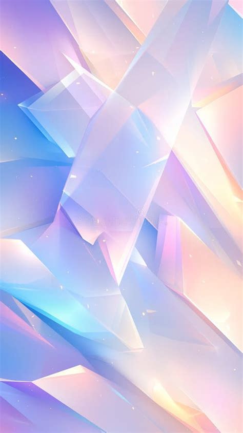 Pastel Geometric Facets Intersect In A Holographic Dreamscape Ai Generated Stock Illustration