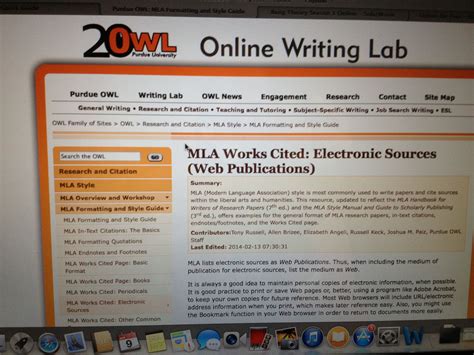 Purdue Owl Mla Electronic Sources The Purdue Owl Research And Citation 2020 01 06