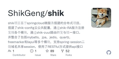 Github Shikgengshik Shik项目基于springcloud微服务搭建的分布式项目。搭建了shik Config云公共配置，通过shik Ra服务注册发现各个模块