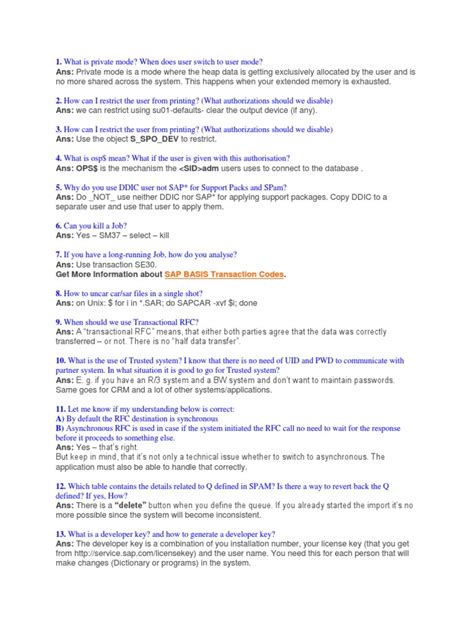 top 27 sap basis interview questions and answers for ibm pdf