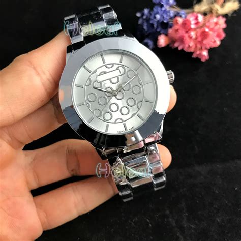 Женские часы Роскошные модные серебристые золотые с Круглым Циферблатом из нержавеющей стали