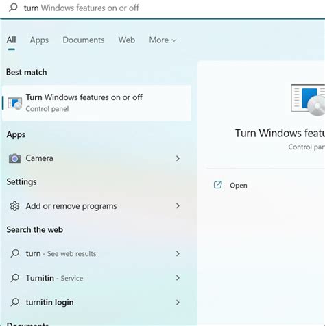 Turn Windows Features On Or Off Windows 10 Turn Windows Features On Or