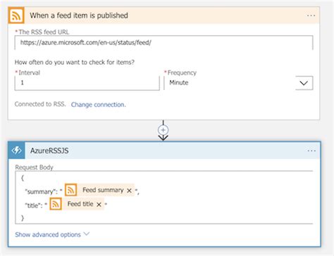 how to make rss to workplace bot via azure logic app and azure