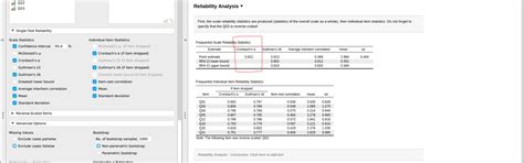 Confidence Level Not Showing For Cronbach S Alpha Issue 983 Jasp