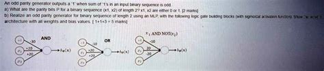 Get Answer An Odd Parity Generator Outputs A 1 When Sum Of 1s In An Input Binary Sequence