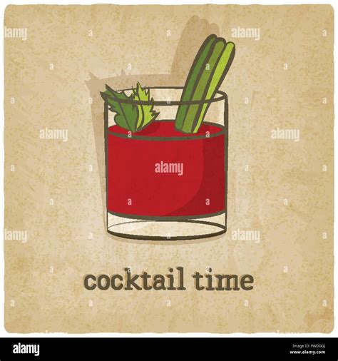 Old Background With Cocktail Vector Illustration Stock Vector Image
