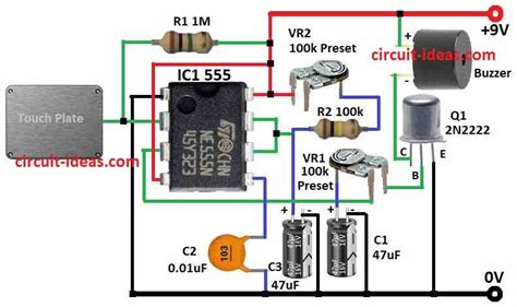 Touch Alarm Circuit Using IC 555 Circuit Ideas For You