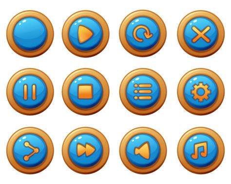 menu button vector game template gui kit button interface for build gui page elements 5238717