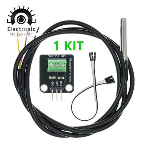Ds18b20 Temperature Module Kit 100cm Waterproof Digital Sensor Cable