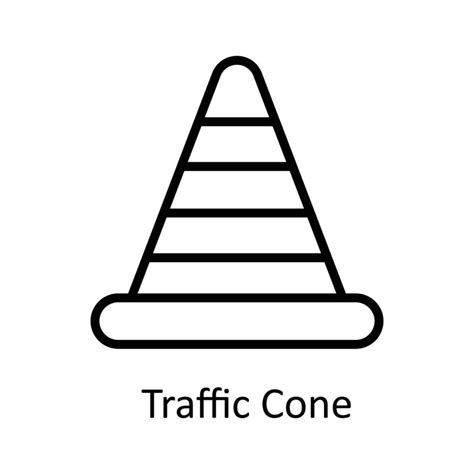 Traffic Cone Vector Outline Icon Design Illustration Work In Progress