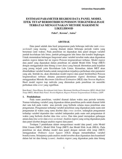 top pdf hasil estimasi regresi data panel dengan metode