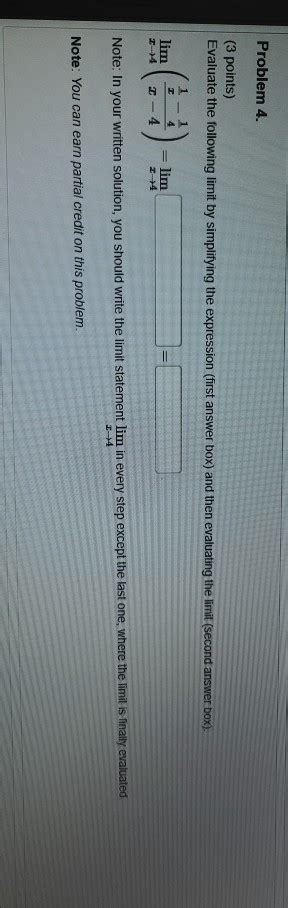 solved problem 4 3 points evaluate the following limit by