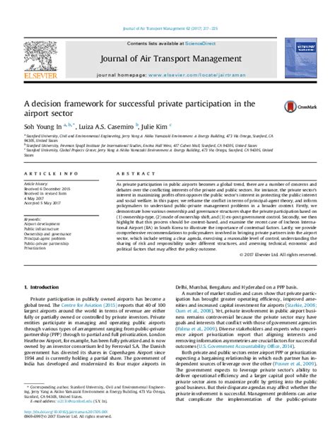 Pdf A Decision Framework For Successful Private Participation In The