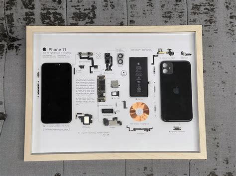 Disassemble Iphone 11 Frame Art Teardown With Framed Art Deconstructed Iphone Art Etsy