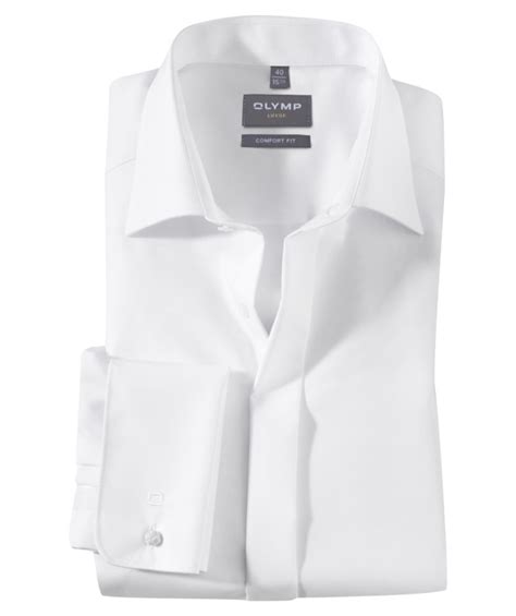 Белая свадебная рубашка OLYMP под запонки Comfort Fit Non Iron длинный ...