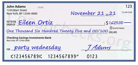How To Write A Check For 1625 Dollars Cheap Checks