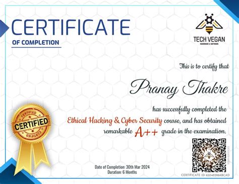Completed Ethical Hacking And Cybersecurity Course Pranay Thakre
