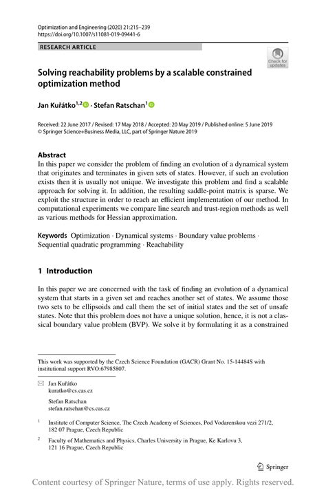 Solving Reachability Problems By A Scalable Constrained Optimization Method