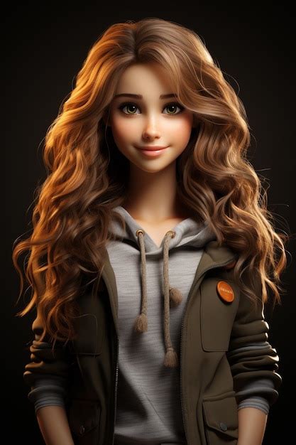 Premium Ai Image 3d Animated Girl Cute Face Generated In Ai