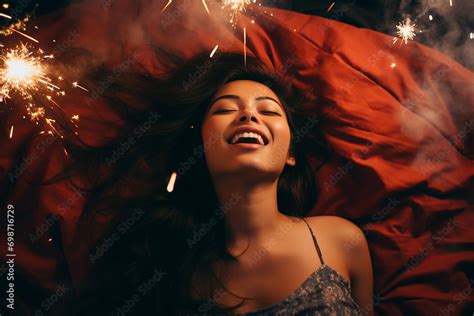 Young Multiracial Woman Having Orgasm Beautiful Woman With Open Mouth