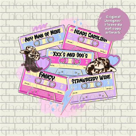 90s Cassette Tapes Png Western Casssette Png Country Music Png Retro Cassette Design Western