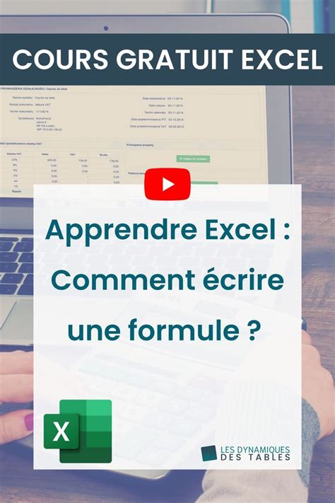Apprendre Excel Comment écrire Une Formule Tutoriel Informatique Cours Informatique