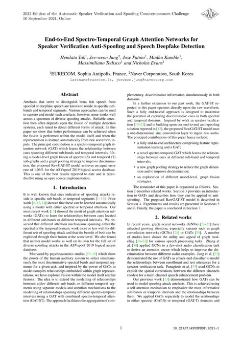 Pdf End To End Spectro Temporal Graph Attention Networks For Speaker Verification Anti