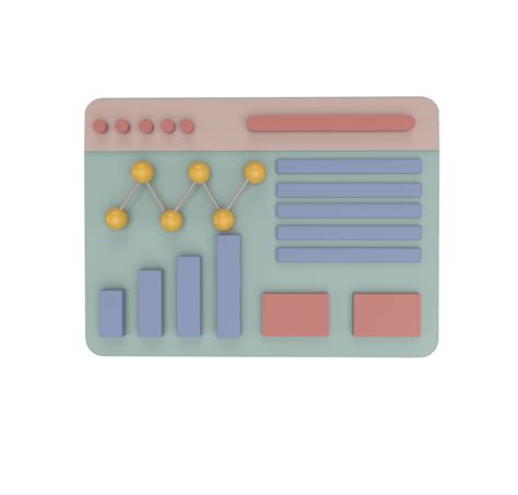 Minimal 3d Illustration Data Analysis Financial Report Chart And Web Page With Data Chart