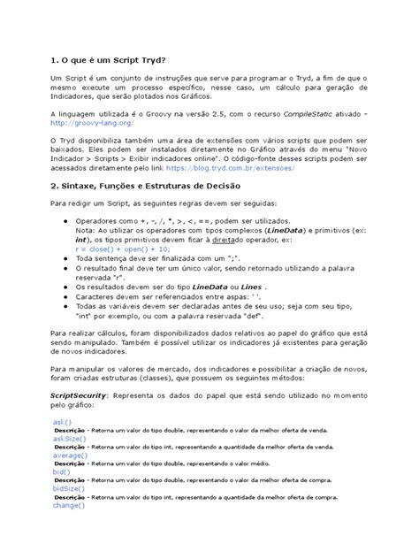 Tryd Script Pdf Média Móvel Ponteiro Programação De Computadores